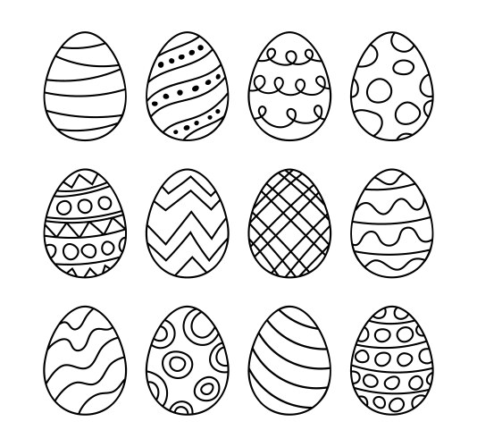Mandala with easter bunny and eggs coloring page Vector Image
