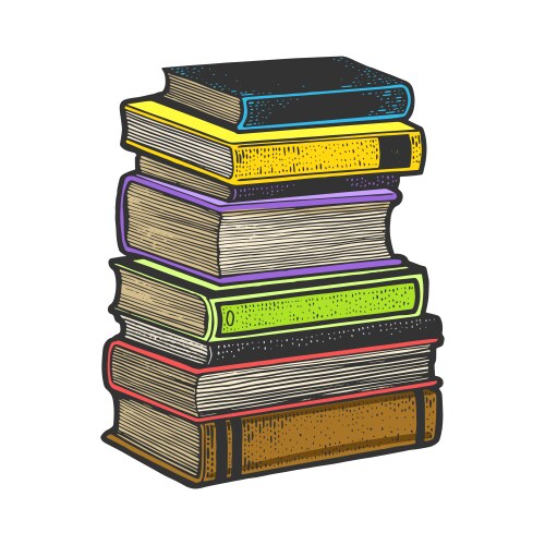 Stack books sketch Royalty Free Vector Image - VectorStock