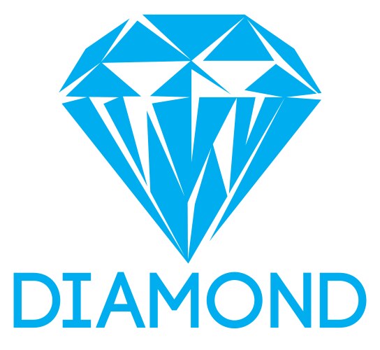 Blue diamond symbol logo Royalty Free Vector Image