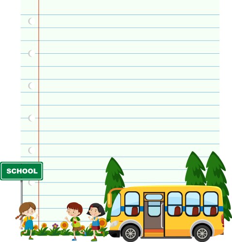 Border template with kids reading books Royalty Free Vector