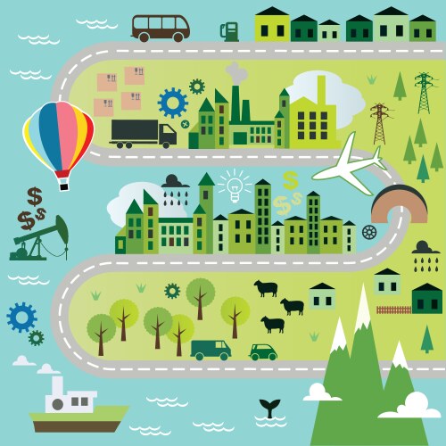 India travel map with sightseeing places Vector Image