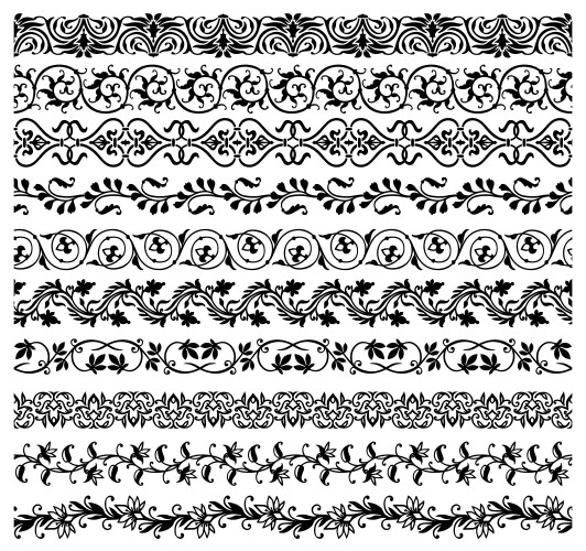 Embroidery borders Royalty Free Vector Image - VectorStock