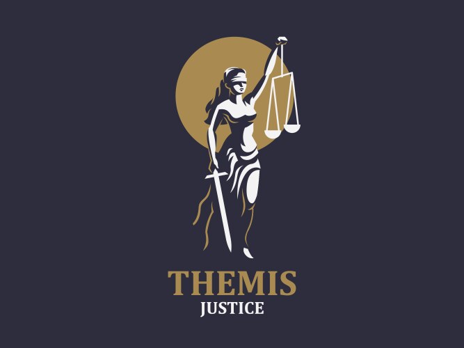 Goddess themis with a sword Royalty Free Vector Image