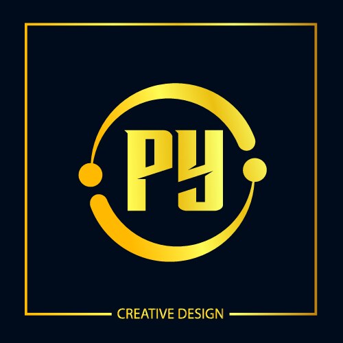 Initial letter py logo template design Royalty Free Vector