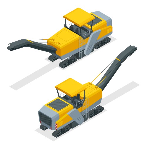 Asphalt paving machine isolated Royalty Free Vector Image