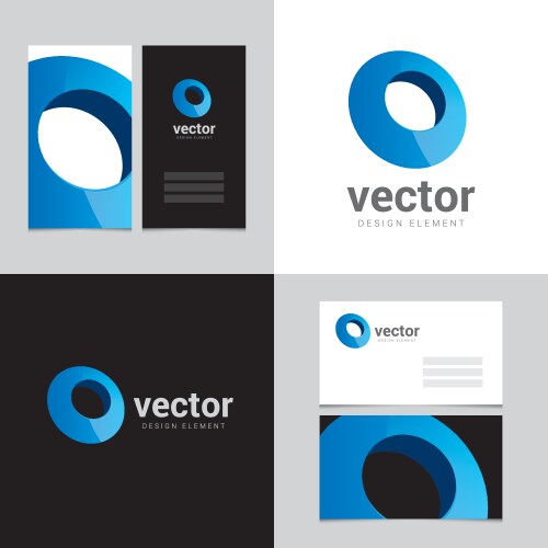 Logo design element with two business cards - 14 Vector Image