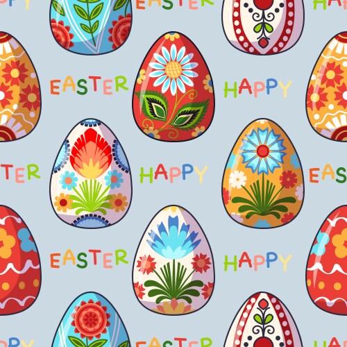 Seamless pattern with easter rabbits Royalty Free Vector