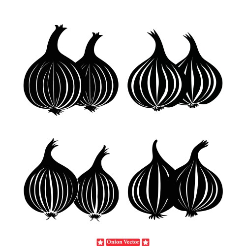 Botanical onion silhouette art nature inspired Vector Image