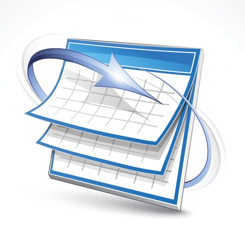 Paper calendar with arrow Royalty Free Vector Image