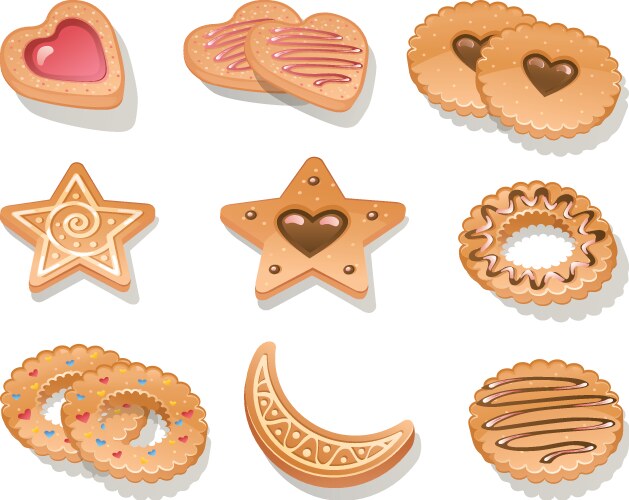 Crumble biscuit cookie animated sprite dessert Vector Image