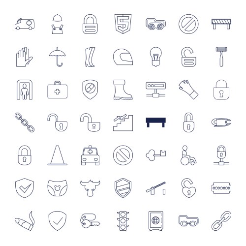 22 safe icons Royalty Free Vector Image - VectorStock