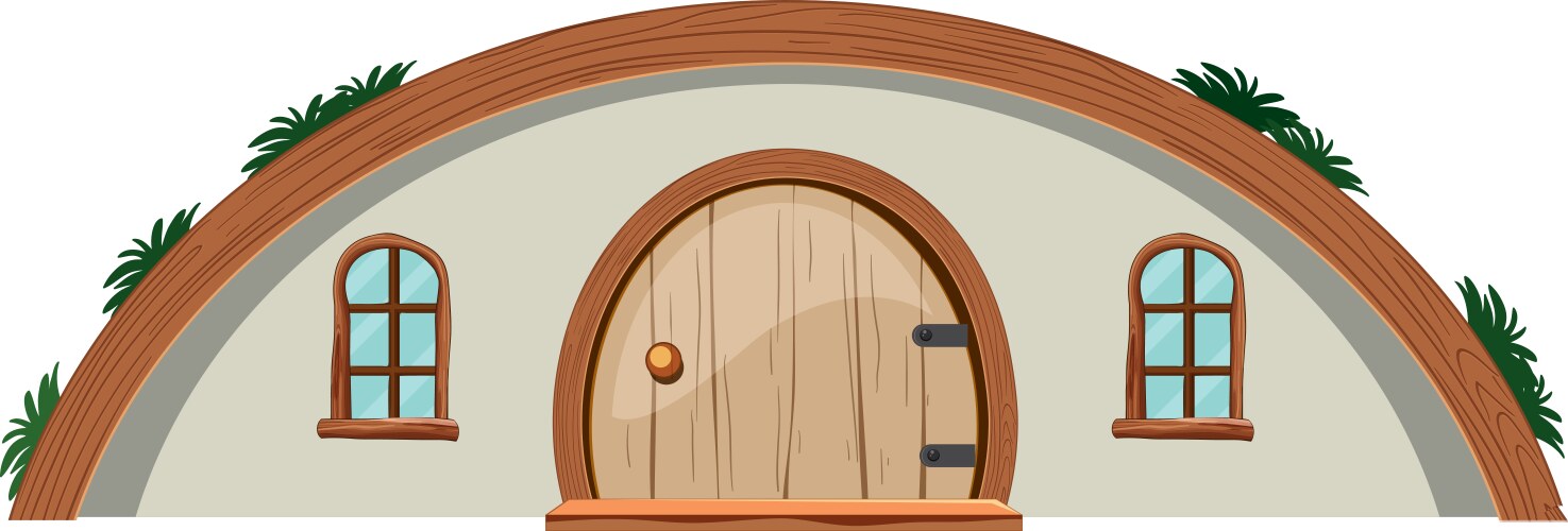 Hobbit house isolated on white background Vector Image