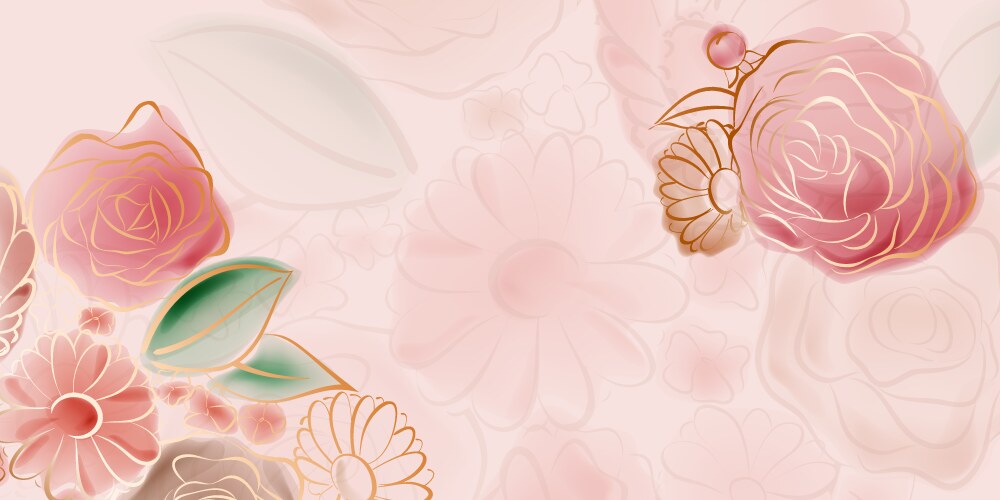 Floral gradient background with flowers Royalty Free Vector