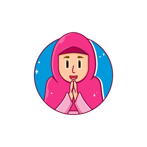 Asia muslim greeting namaste - avatar father Vector Image