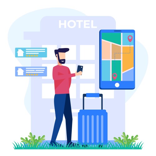 Graphic cartoon character of navigation map Vector Image