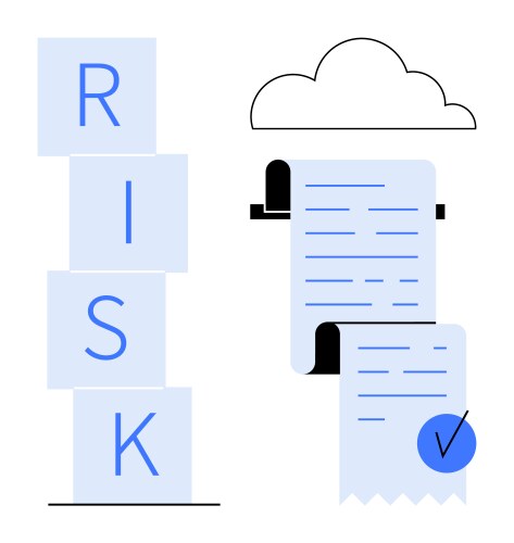 Risk assessment checklist with cloud storage and Vector Image