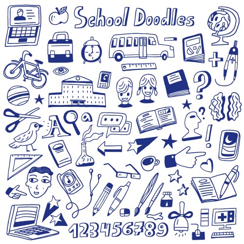 School doodles Royalty Free Vector Image - VectorStock