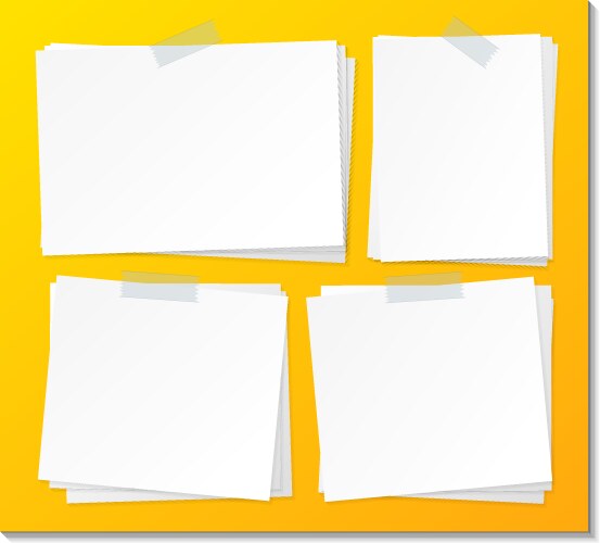 Set empty sticky note paper template Royalty Free Vector