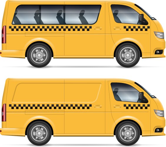 Yellow mini bus Royalty Free Vector Image - VectorStock