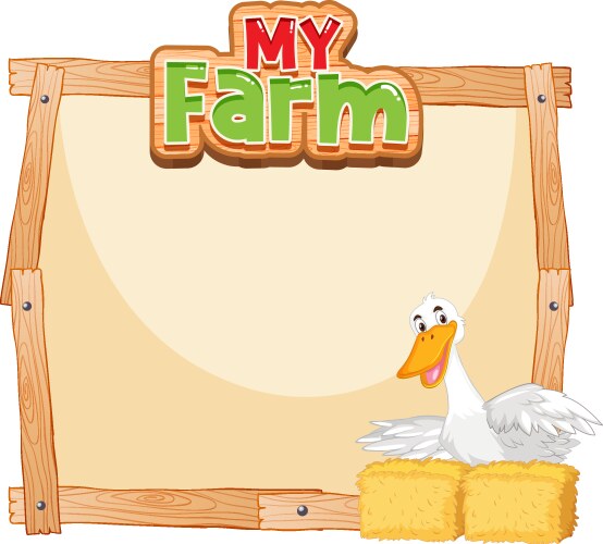 Border template design with farm animals Vector Image