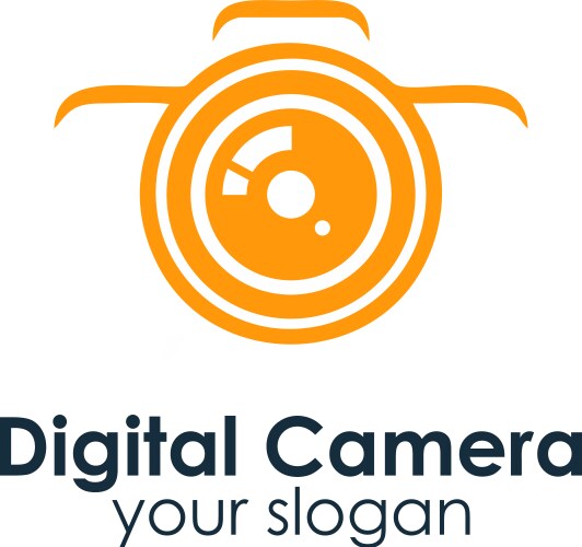 Digital camera logo design Royalty Free Vector Image