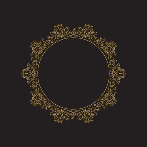 Elegant Gold Circle Frame Royalty Free Vector Image
