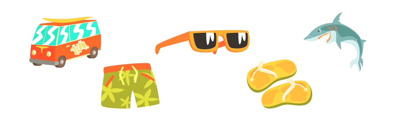 Hawaiian resort and tropical object bright Vector Image