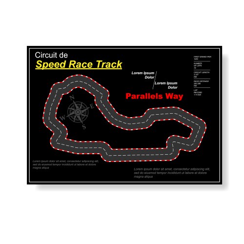 Race car track Royalty Free Vector Image - VectorStock
