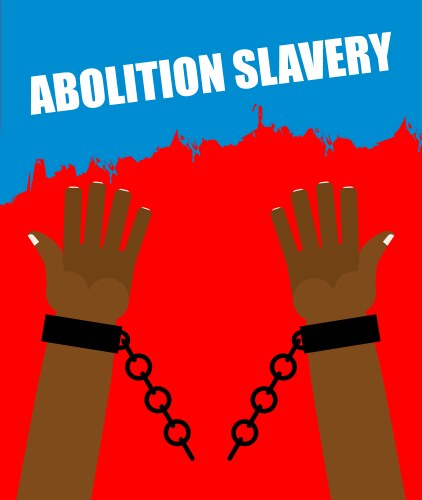 Abolition slavery hand symbol victory arm Vector Image