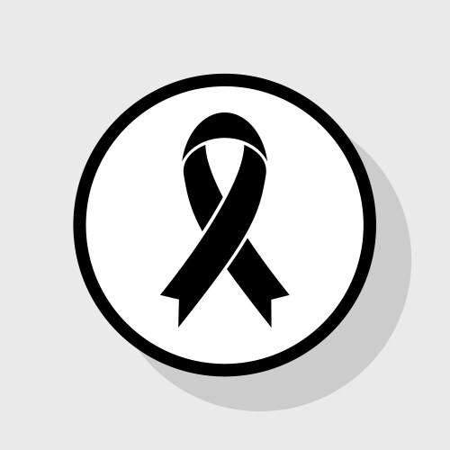 Black awareness ribbon sign Royalty Free Vector Image