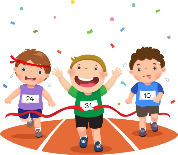 Cartoon of Kids Running Race Vector Images (over 930)
