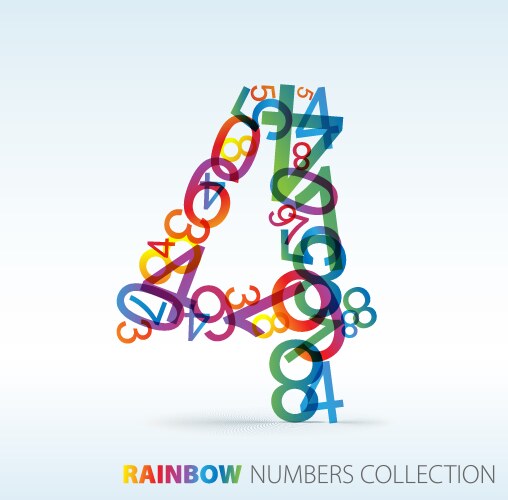 Groovy math number four 4 retro cartoon character Vector Image