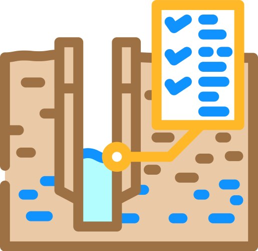 Groundwater sampling hydrogeologist icon doodle Vector Image