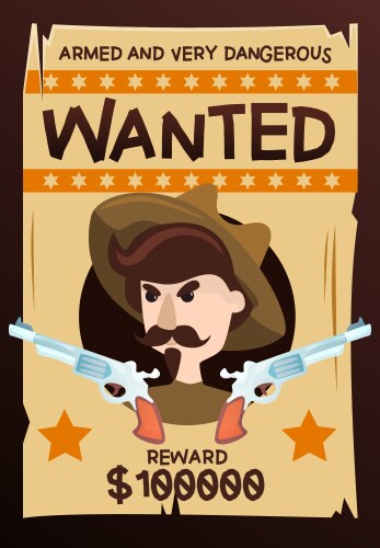Wanted poster Royalty Free Vector Image - VectorStock