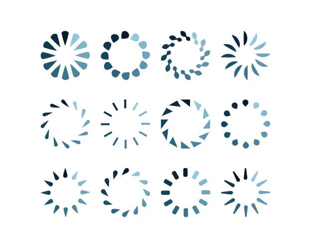 Collection loading bar status icon set of loaded Vector Image