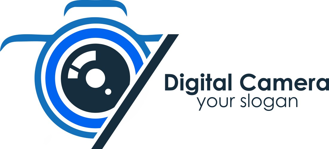 Digital camera logo design Royalty Free Vector Image
