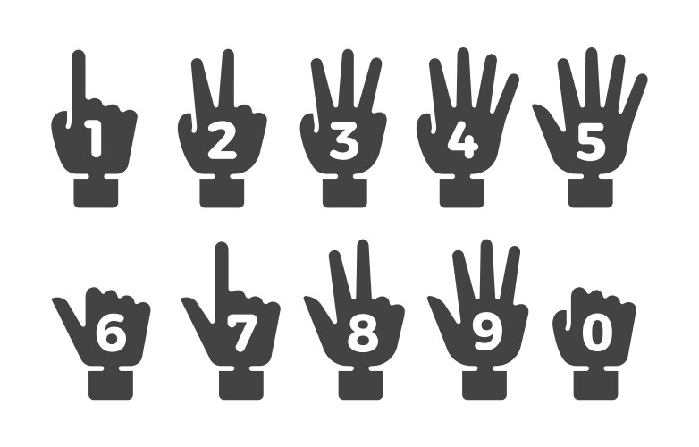 Finger counting icon Royalty Free Vector Image