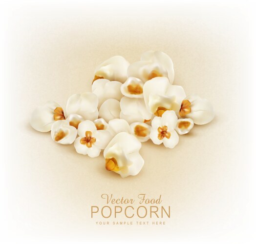 Popcorn stacks realistic pop corn piles isolated Vector Image