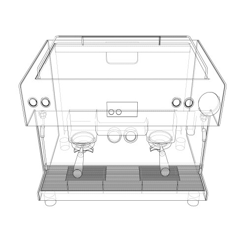 Outline coffee machine Royalty Free Vector Image