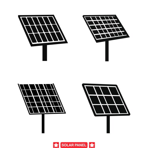 Sun power silhouette pack selection of solar Vector Image