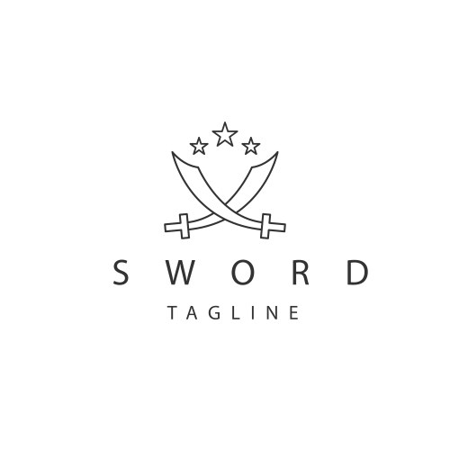 Crescent sword logo Royalty Free Vector Image - VectorStock