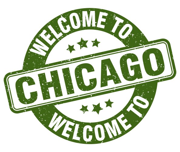 Welcome to chicago stamp round sign Royalty Free Vector