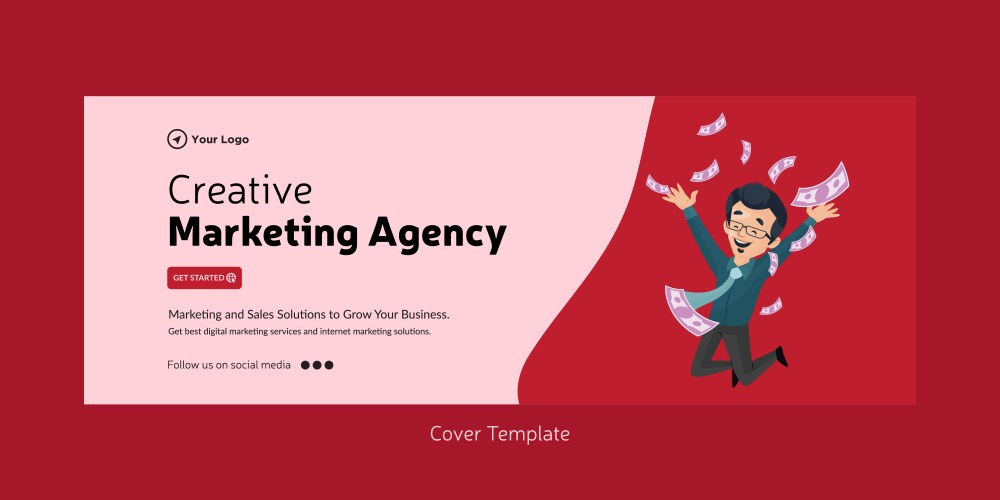 Modern creative marketing agency cover template Vector Image