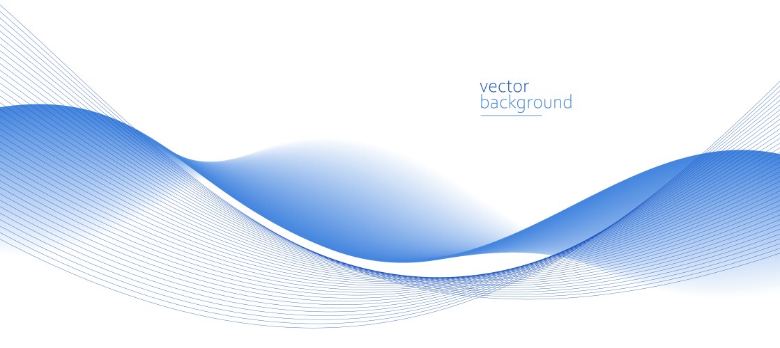 Flowing blue curve shape with soft gradient Vector Image