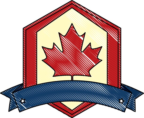 Maple leaf emblem icon Royalty Free Vector Image