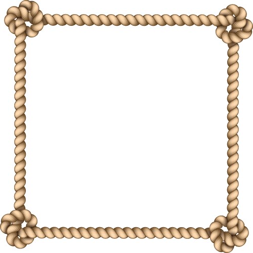 Yellow rope woven border with knots Royalty Free Vector