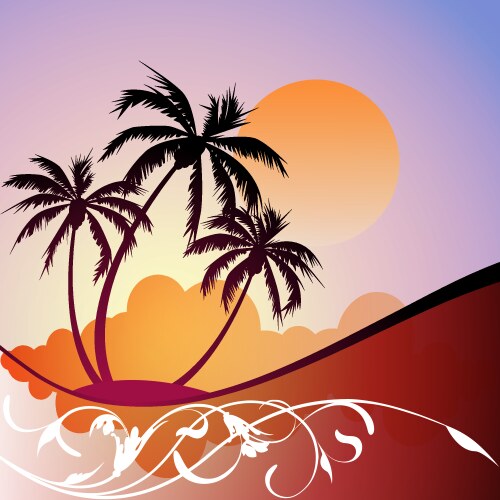 Leopard in a tropical landscape Royalty Free Vector Image