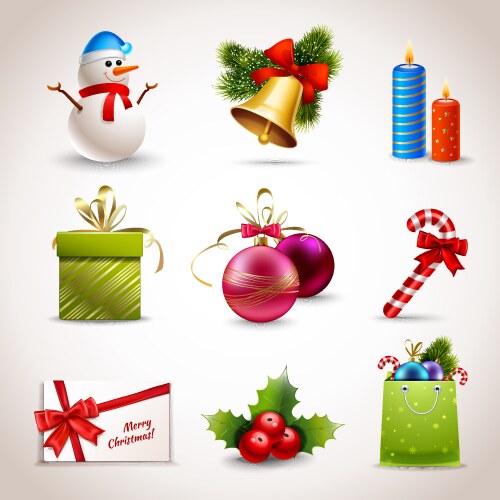 Christmas symbols Royalty Free Vector Image - VectorStock