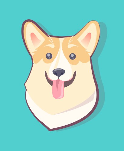 Dog emoticon shy puppy icon Royalty Free Vector Image