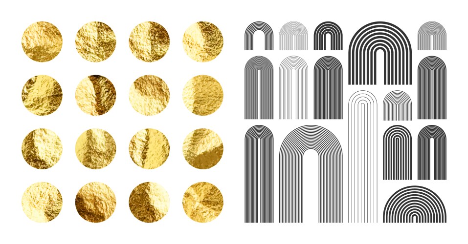 Mid century arch and circle elements modern Vector Image